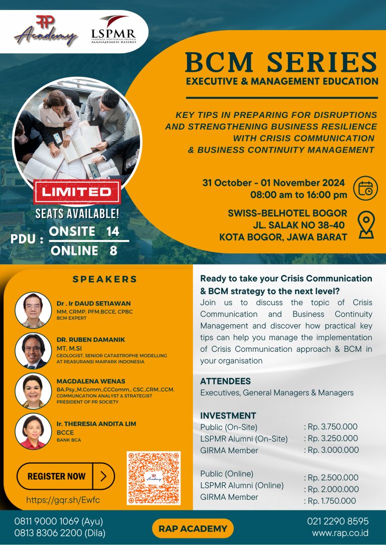 BCM Series Executive & Management Education - Pelatihan Manajemen Risiko
