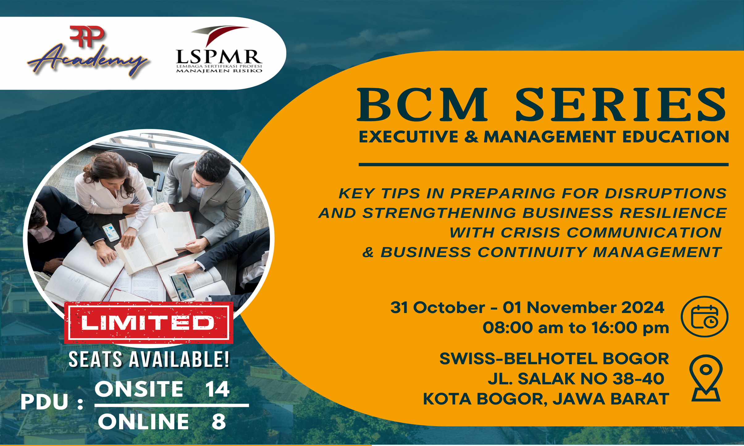 BCM Series Executive & Management Education - Pelatihan Manajemen Risiko